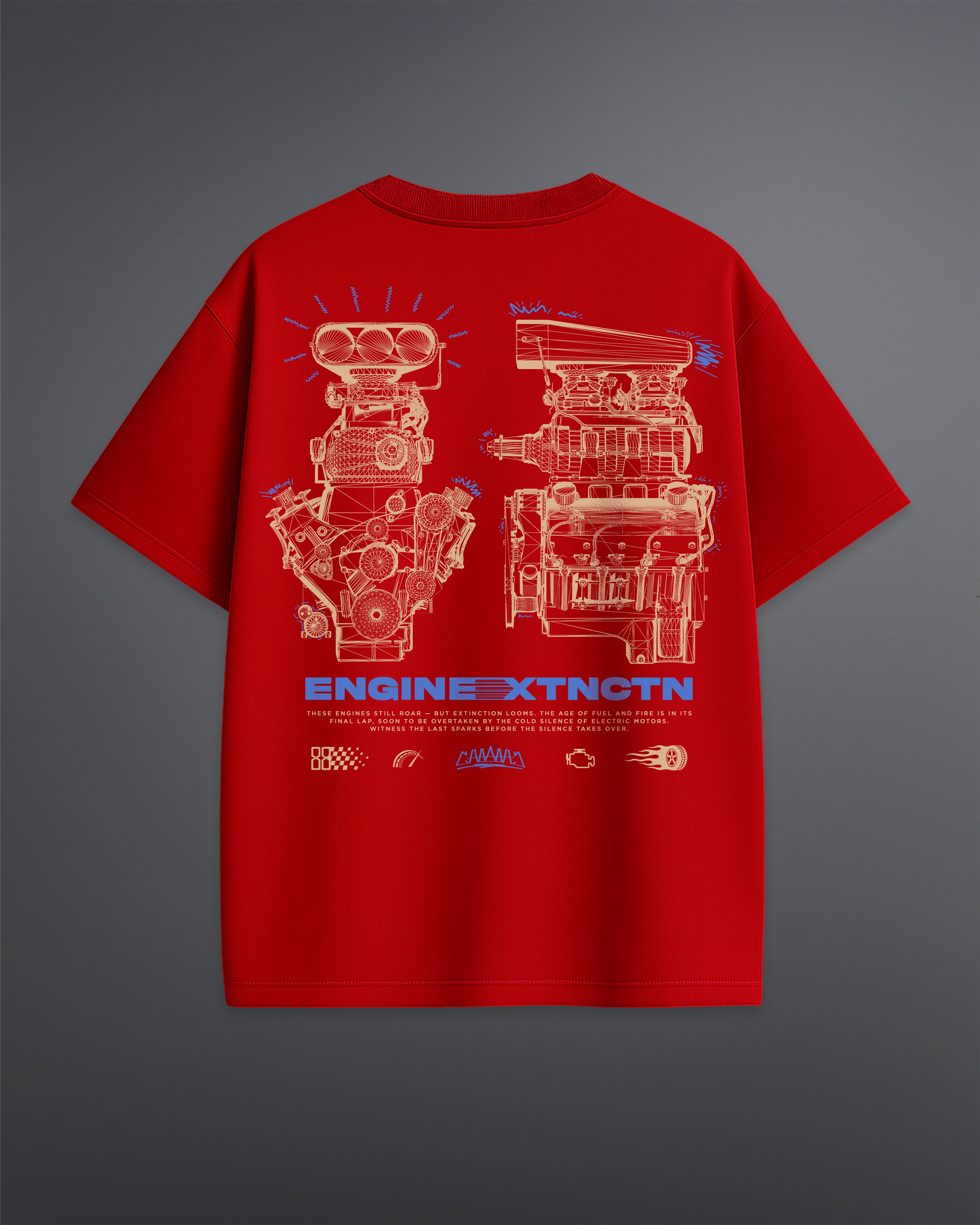 ENGINE EXTINCTION OVERSIZED TEE [RED] – Cannac